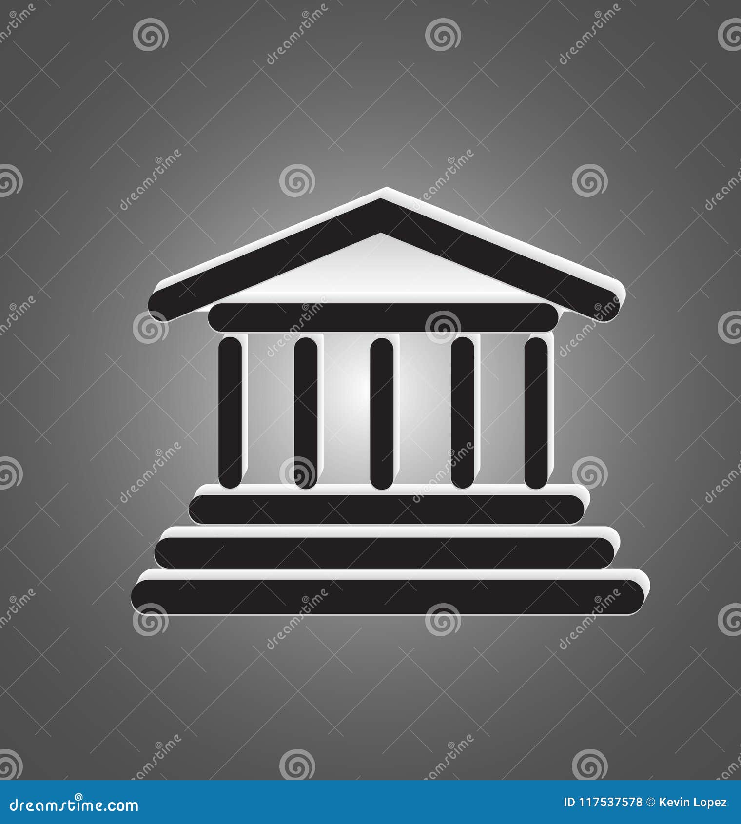 Architecture Column Building Icon Vector Illustration | CartoonDealer ...
