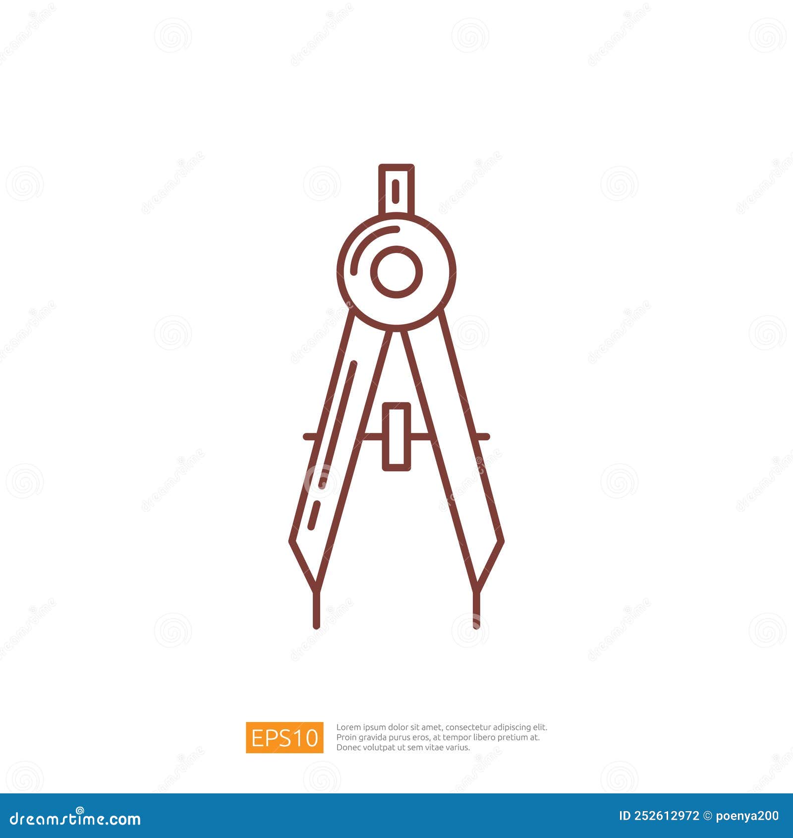 Architecture Compass And Paper Icon. Engineering Related Doodle Concept ...