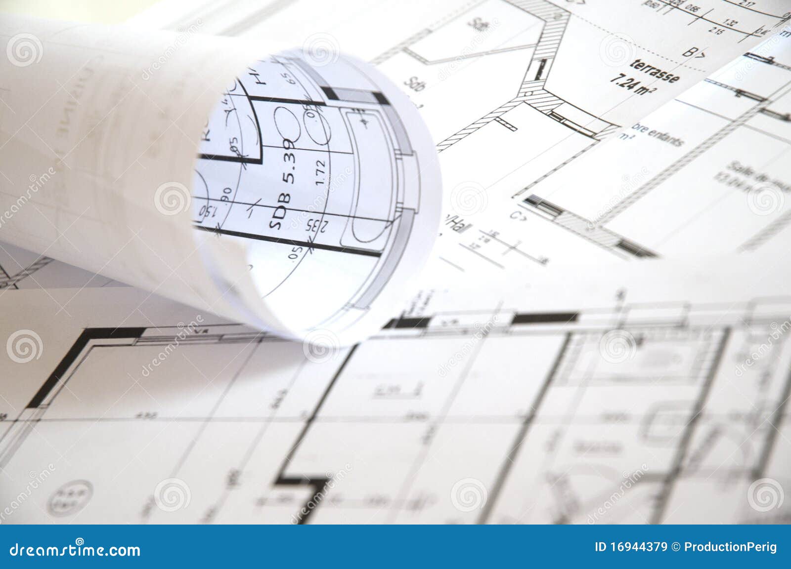 Architecture Composition with House Plans Stock Image - Image of design ...