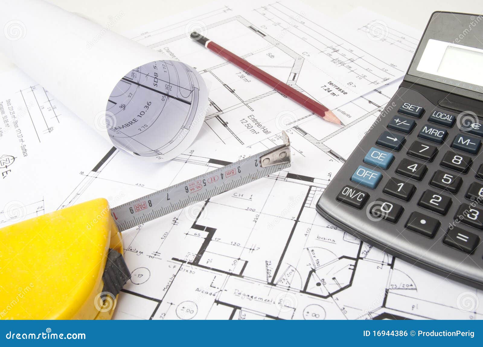 Architecture Composition With House Plans Stock Photo - Image of count ...