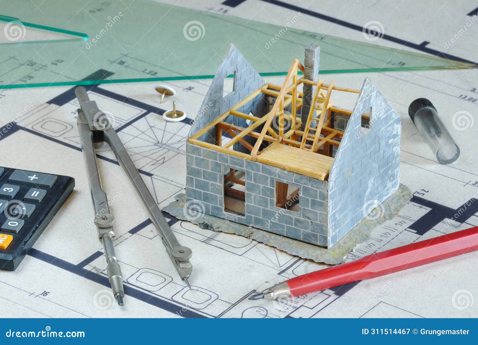 Architecture and Construction and Architecture Concept.Fictional Plan ...