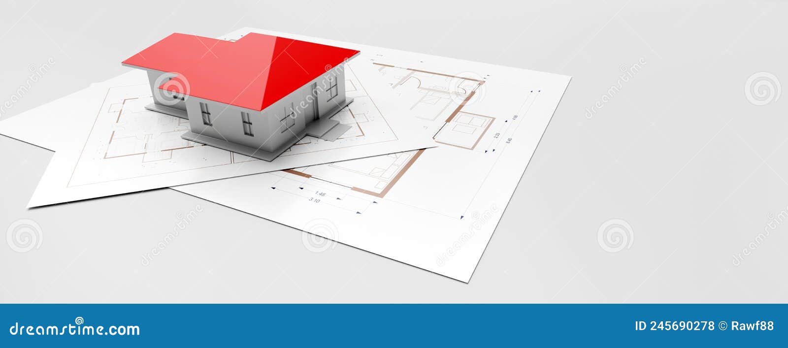 Architecture Construction Design, Blueprint Plan. House Building Model ...