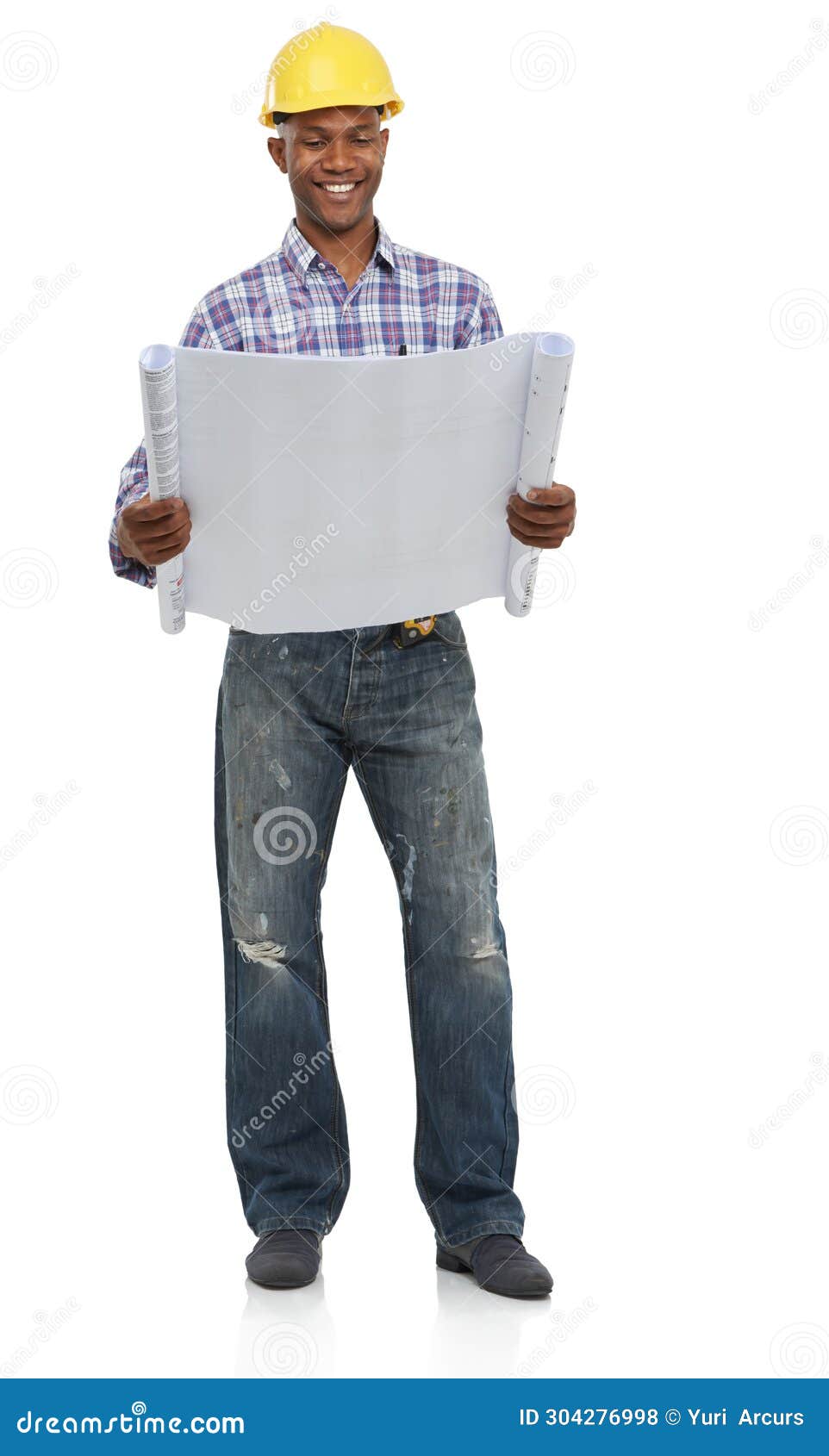 Architecture, Construction and Engineering, Black Man and Blueprint for ...