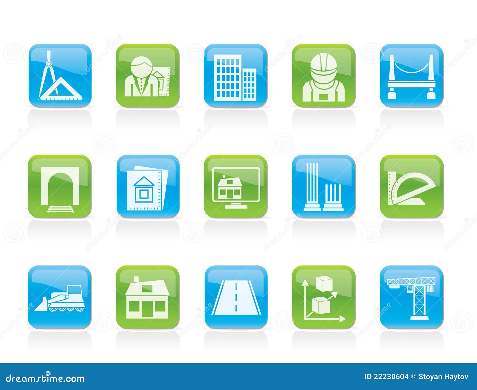 Architecture and Construction Icons Stock Vector - Illustration of ...
