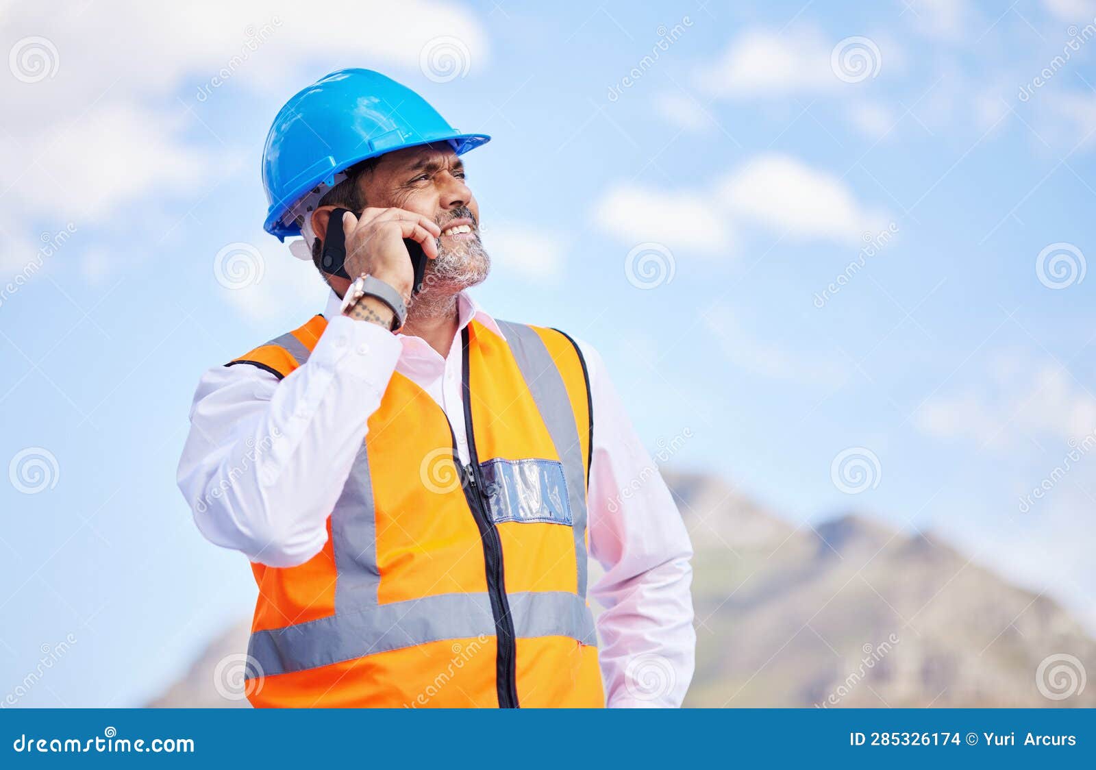 Architecture, Construction and Phone Call in the City for Building ...