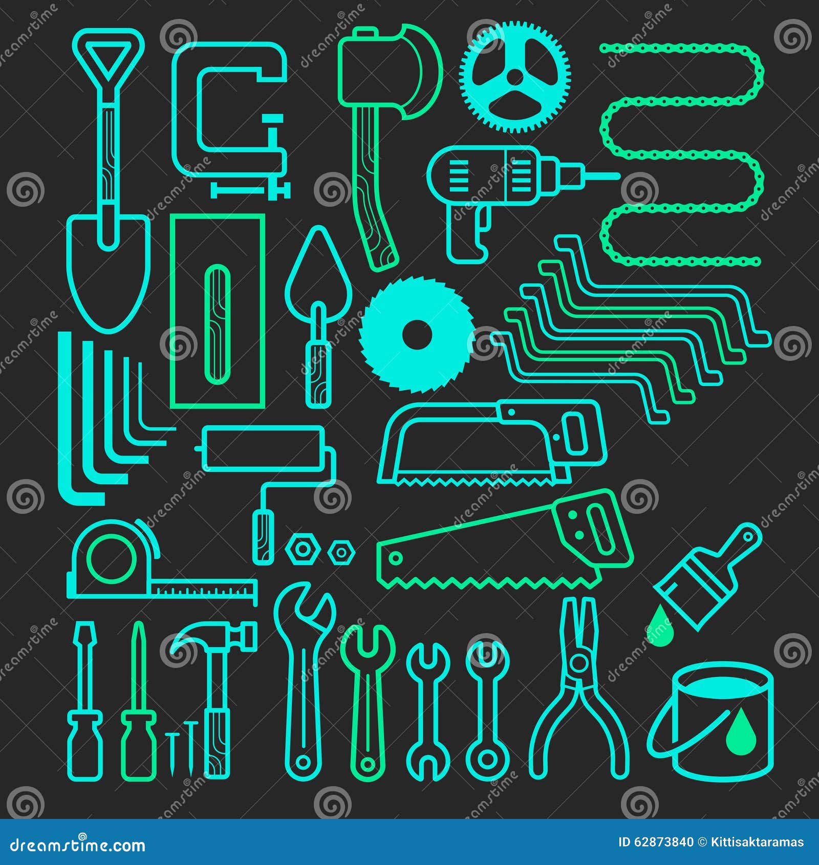 Architecture and Construction Tool Icons Set. Stock Vector ...