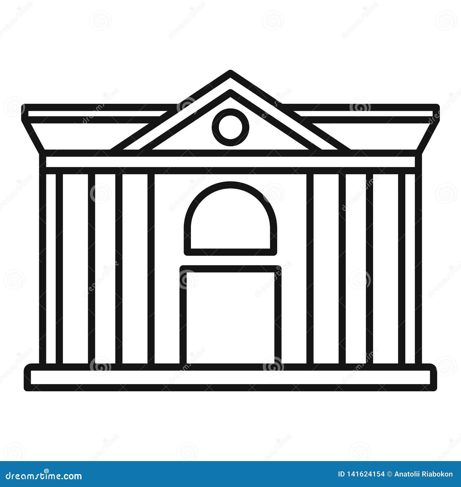 Architecture Courthouse Icon, Outline Style Stock Vector - Illustration ...