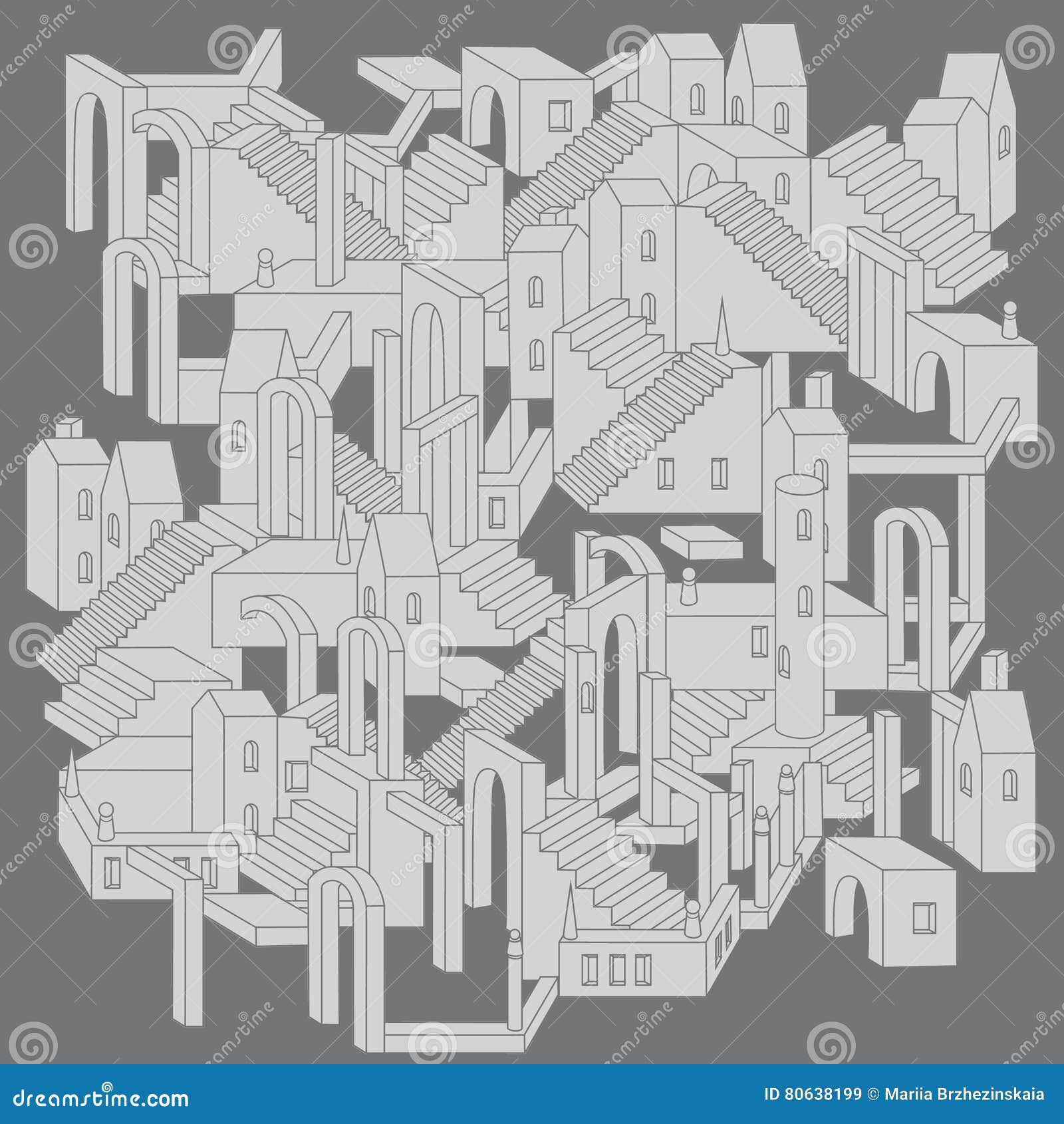 Architecture Dans La Forme Du Labyrinthe Illustration de Vecteur ...
