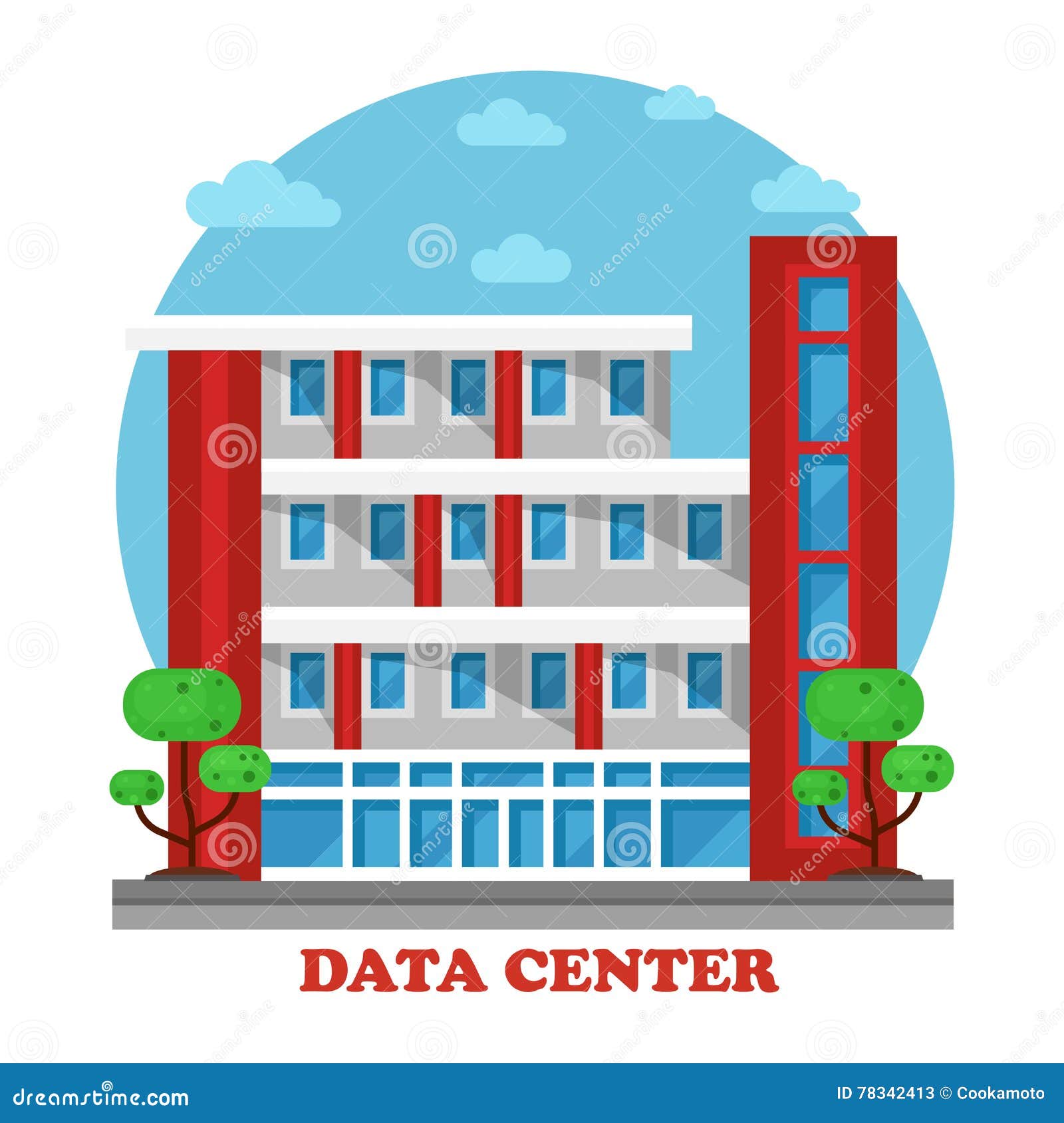 Architecture of Data Center Building for Storage Stock Vector ...