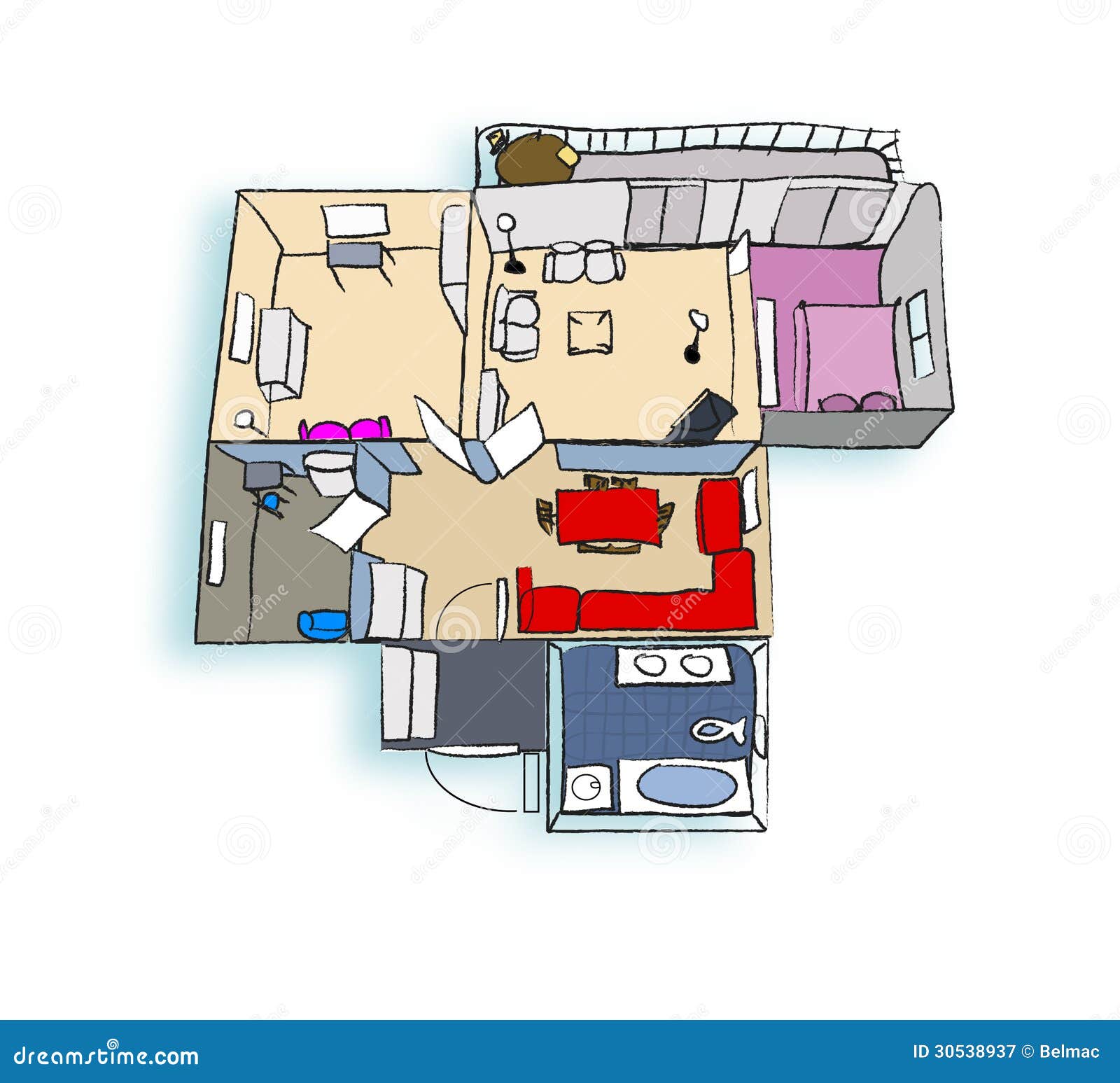 Architecture De Construction Individuelle De Chambre De Floorplan De ...