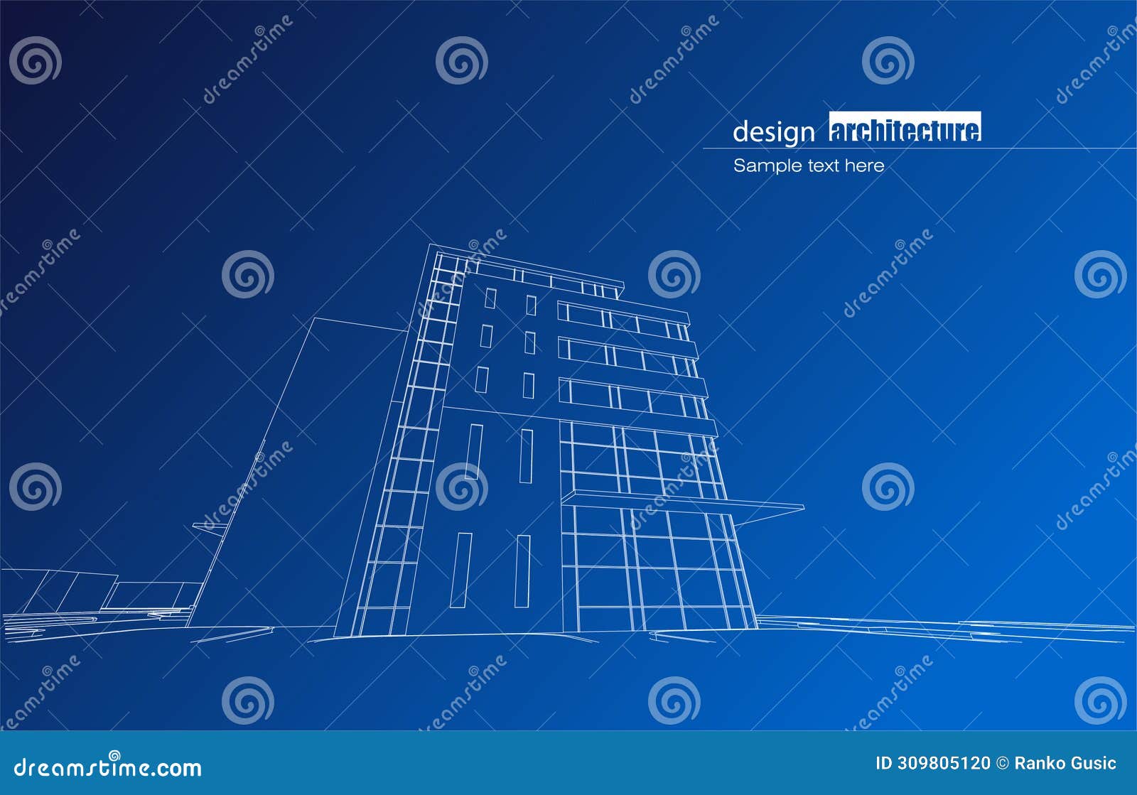 Minimalistic Architectural Concept on Cubic Modern Hotel in Wire Frame ...