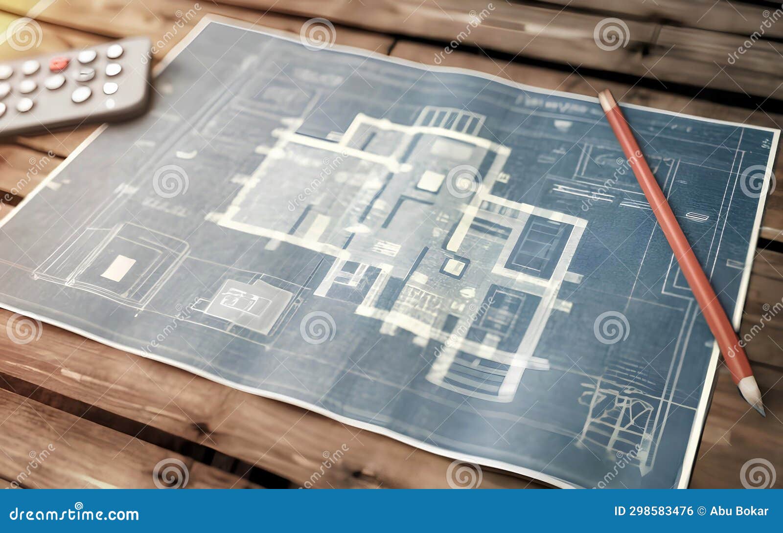 Architecture Design Blueprint Plan. Stock Illustration - Illustration ...