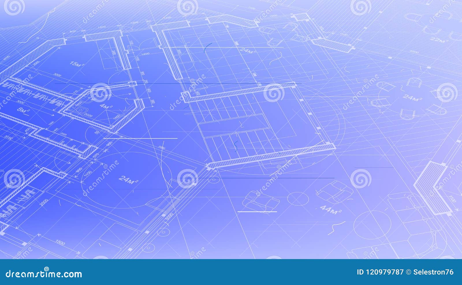 Architecture Design: Blueprint Plan - Vector Illustration of a P Stock ...