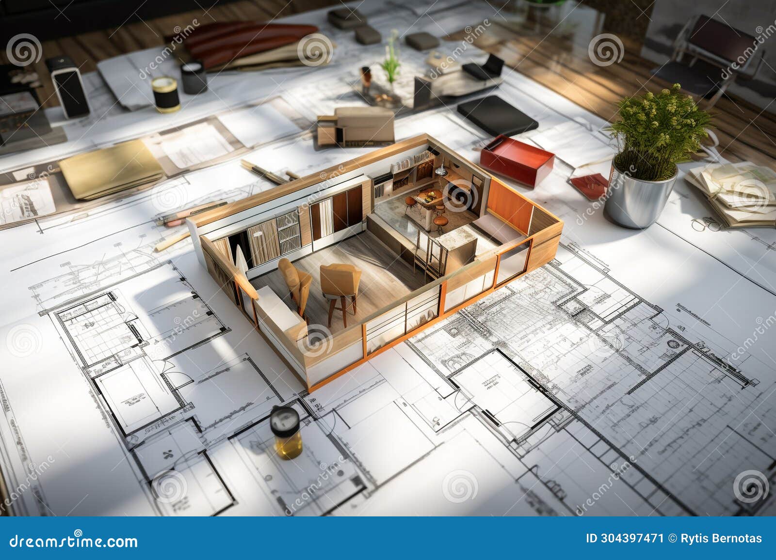 Abstract Architecture Drawing and Planning Background Illustration ...