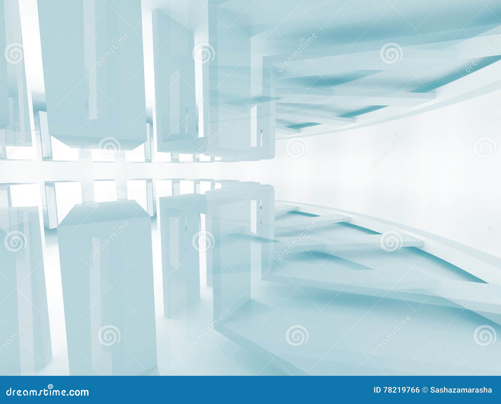 Architecture Design. Futuristic Interior Background Stock Illustration ...