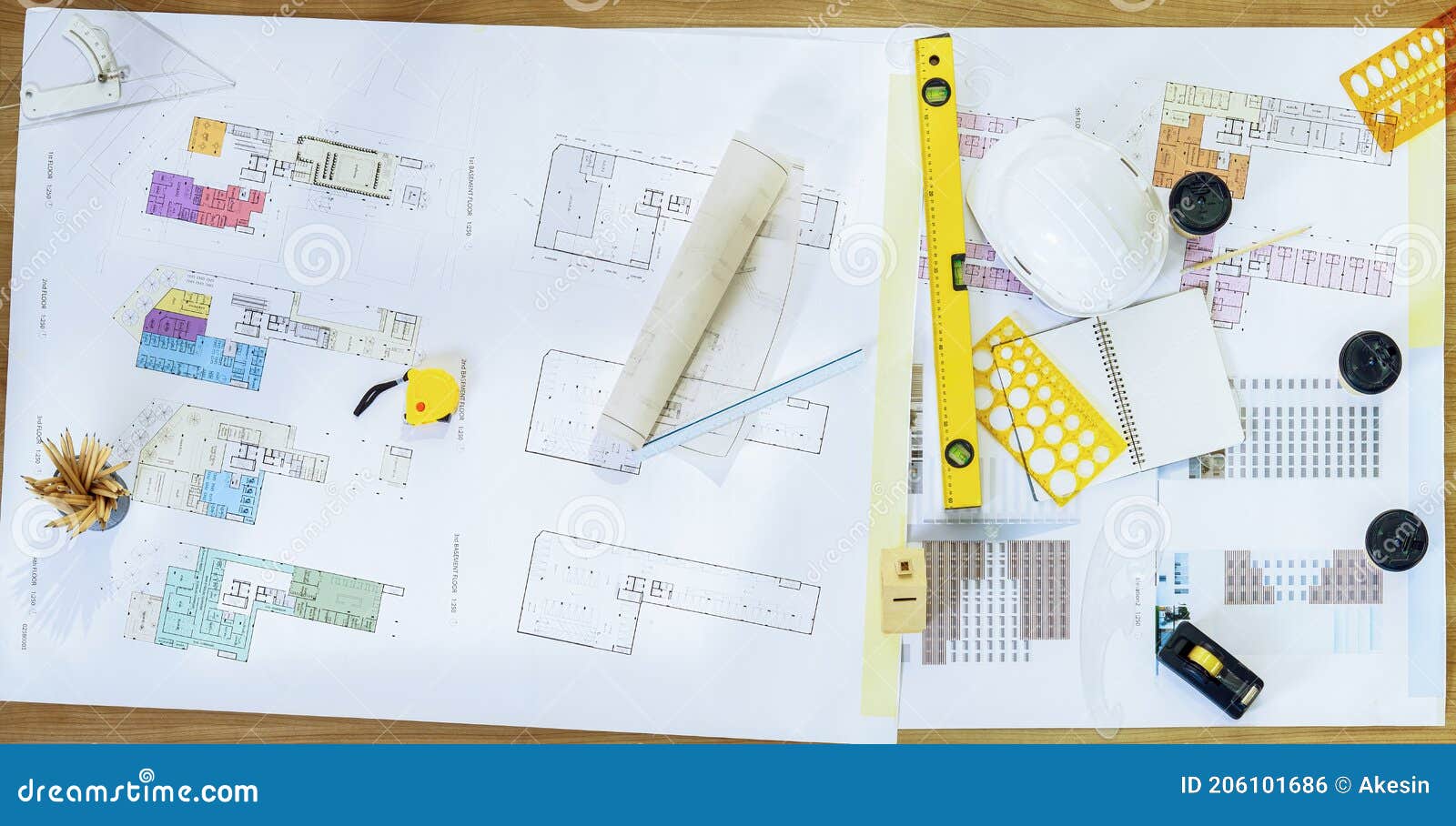 Architecture Design Project Floor Paln and Blueprint with Architect ...