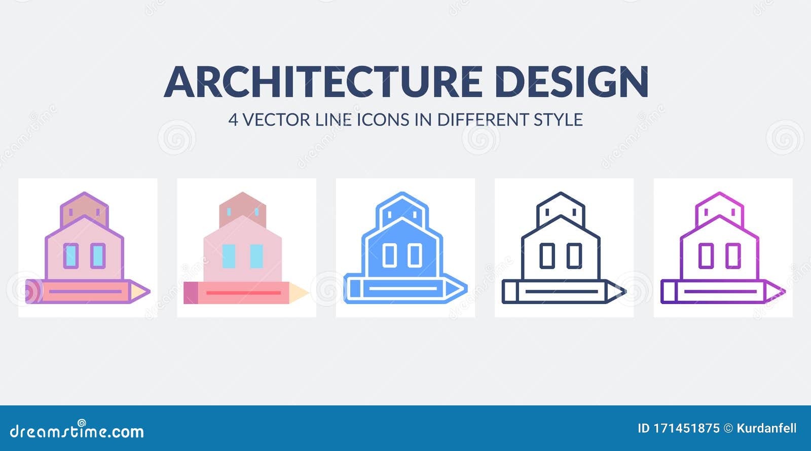 Architecture Design Vector Icon with Variations. House Construction ...