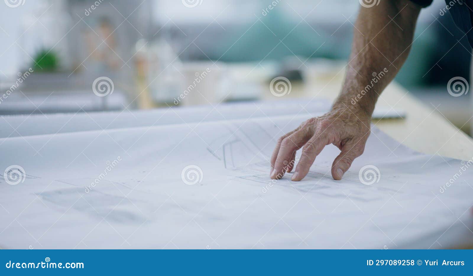 Architecture, Designer and Hands of Man with Blueprint for Construction ...