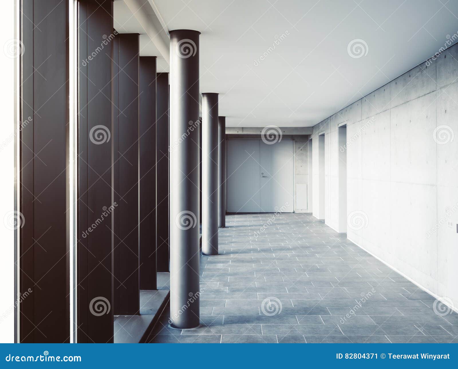 Architecture Detail Columns Modern Building Minimal Space Stock Image ...