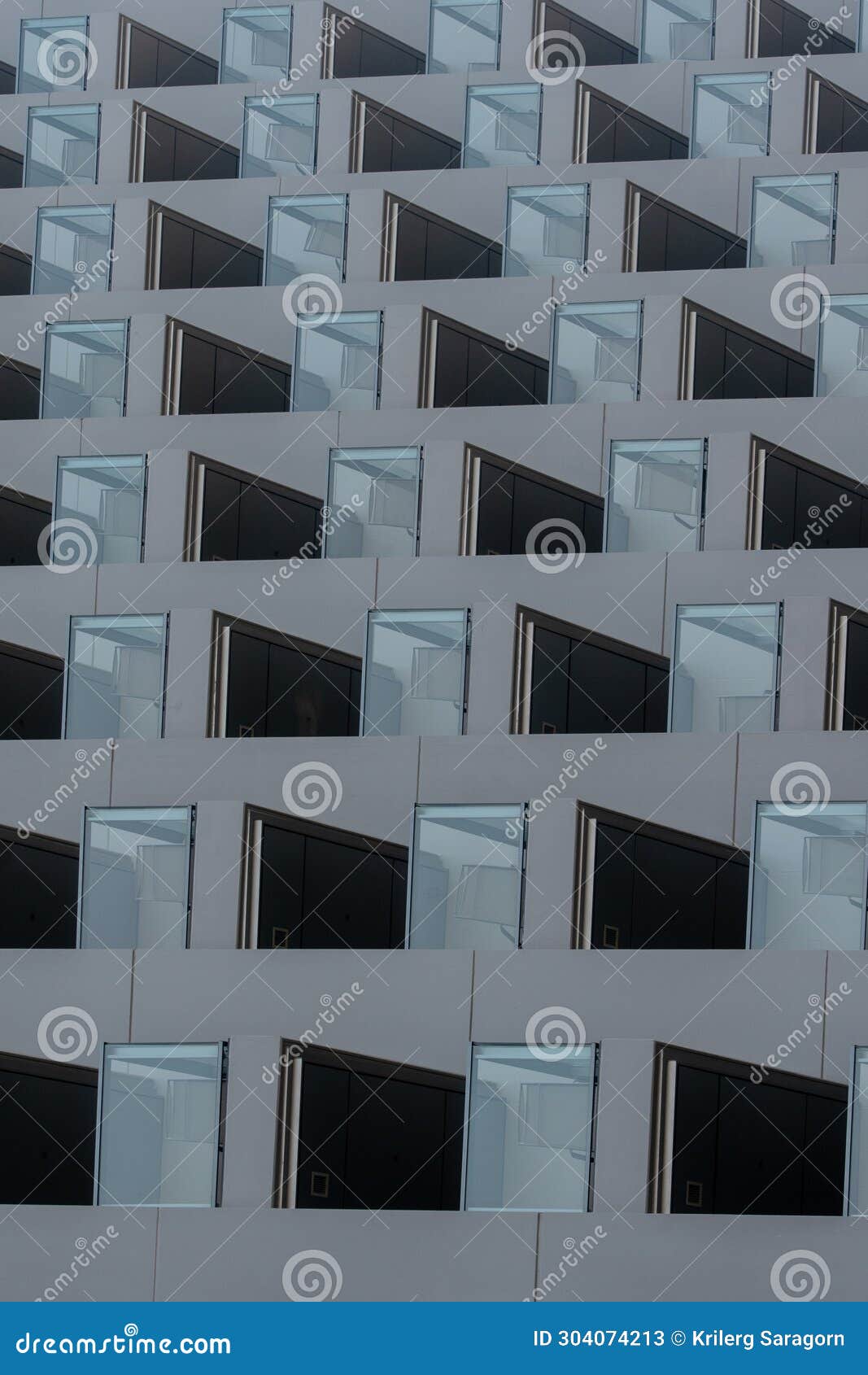 Architecture Detail Modern Glass Balcony Pattern. Stock Image - Image ...