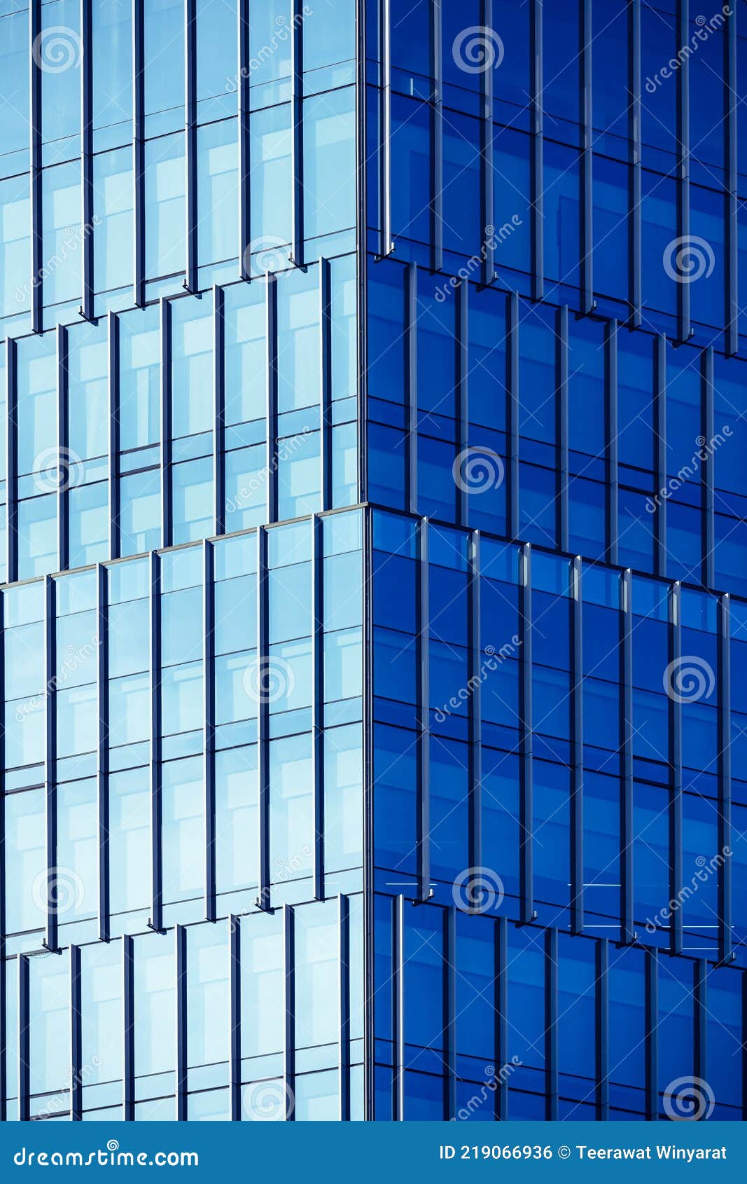 Modern Glass Facade Blue Color Exterior Architecture Details Stock ...