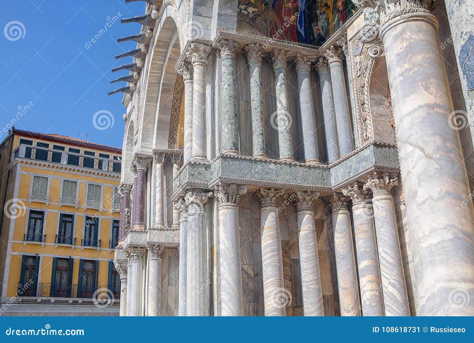 Venetian Marble Columns stock image. Image of landmark - 108618731