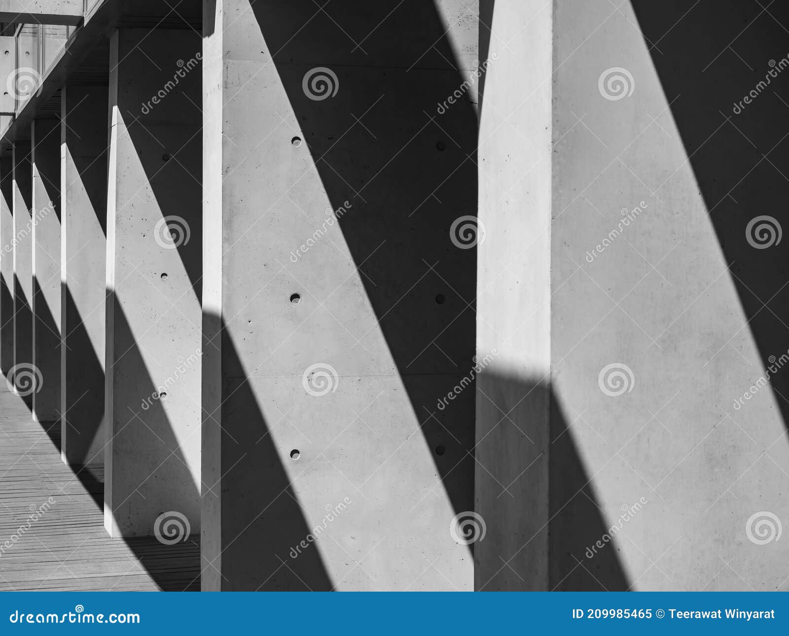 Architecture Details Modern Building Concrete Columns Perspective ...