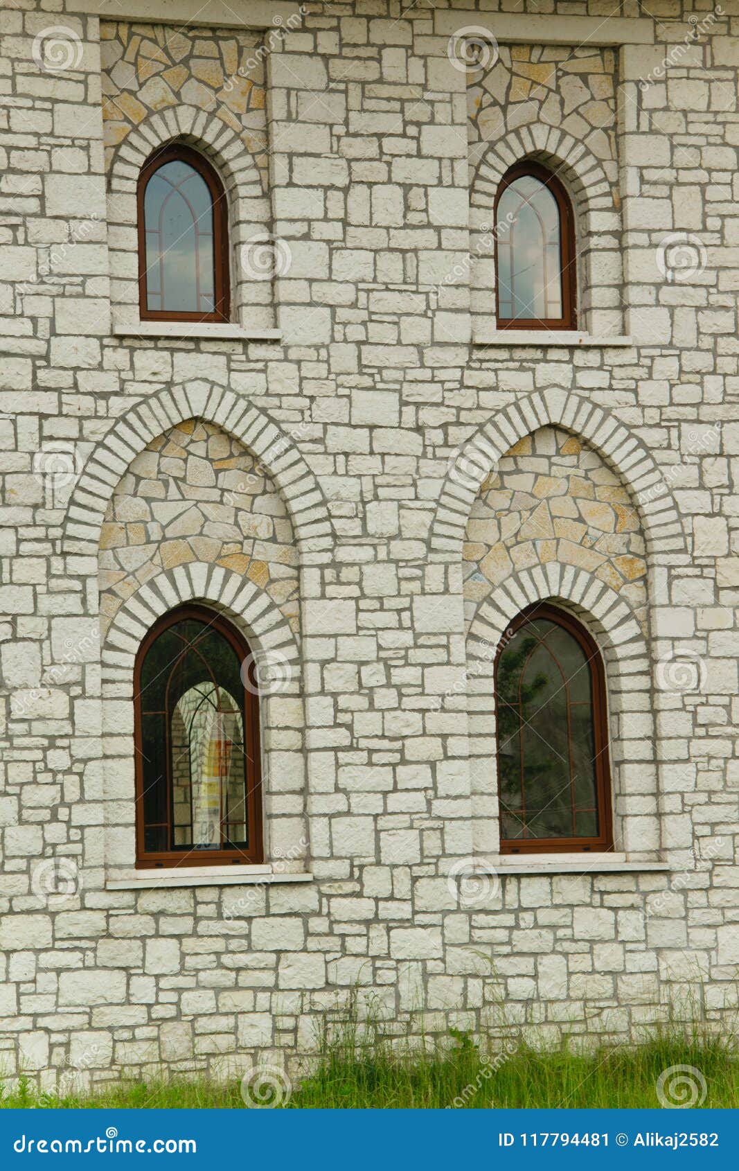 Architecture Details of the Stone Facade of the Mosque Stock Image ...