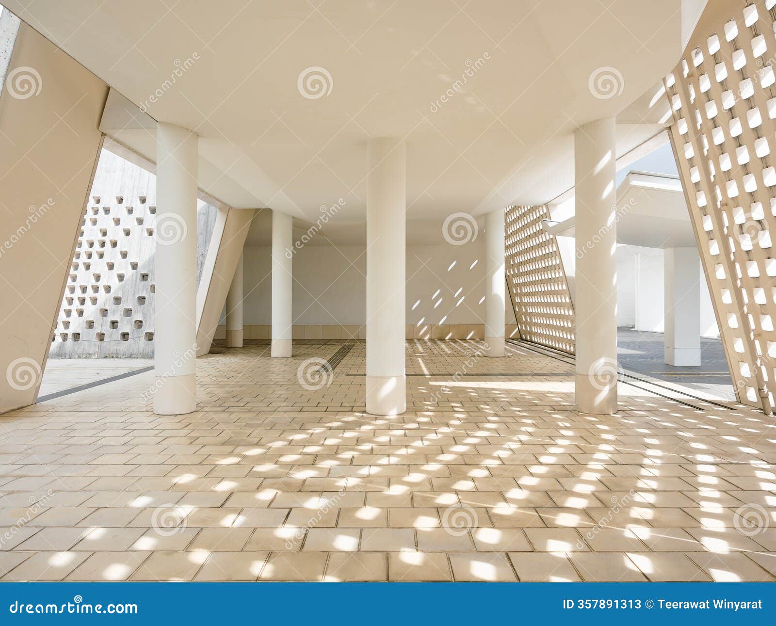 Architecture Details White Columns with Sunlight Shade Wall Pattern ...