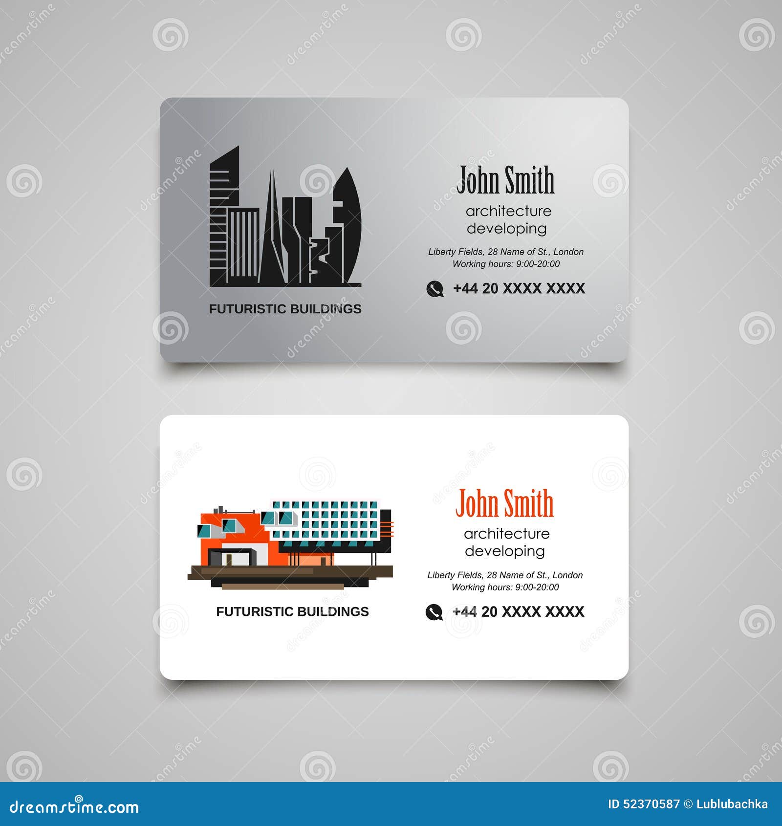 Architecture Developing or Rent Business Card Vector Template Stock ...