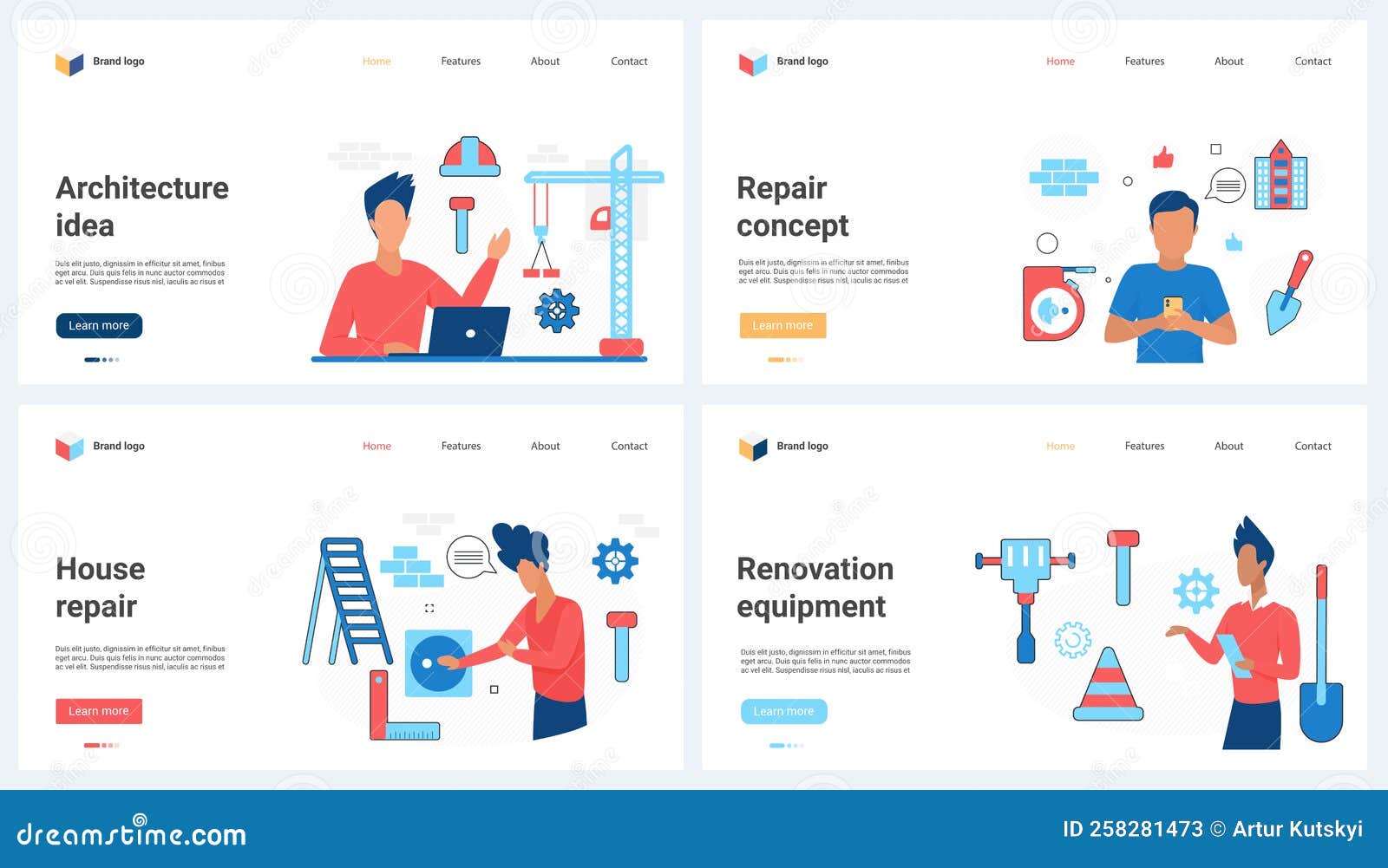 Architecture Development, Construction Technology Set, People with ...