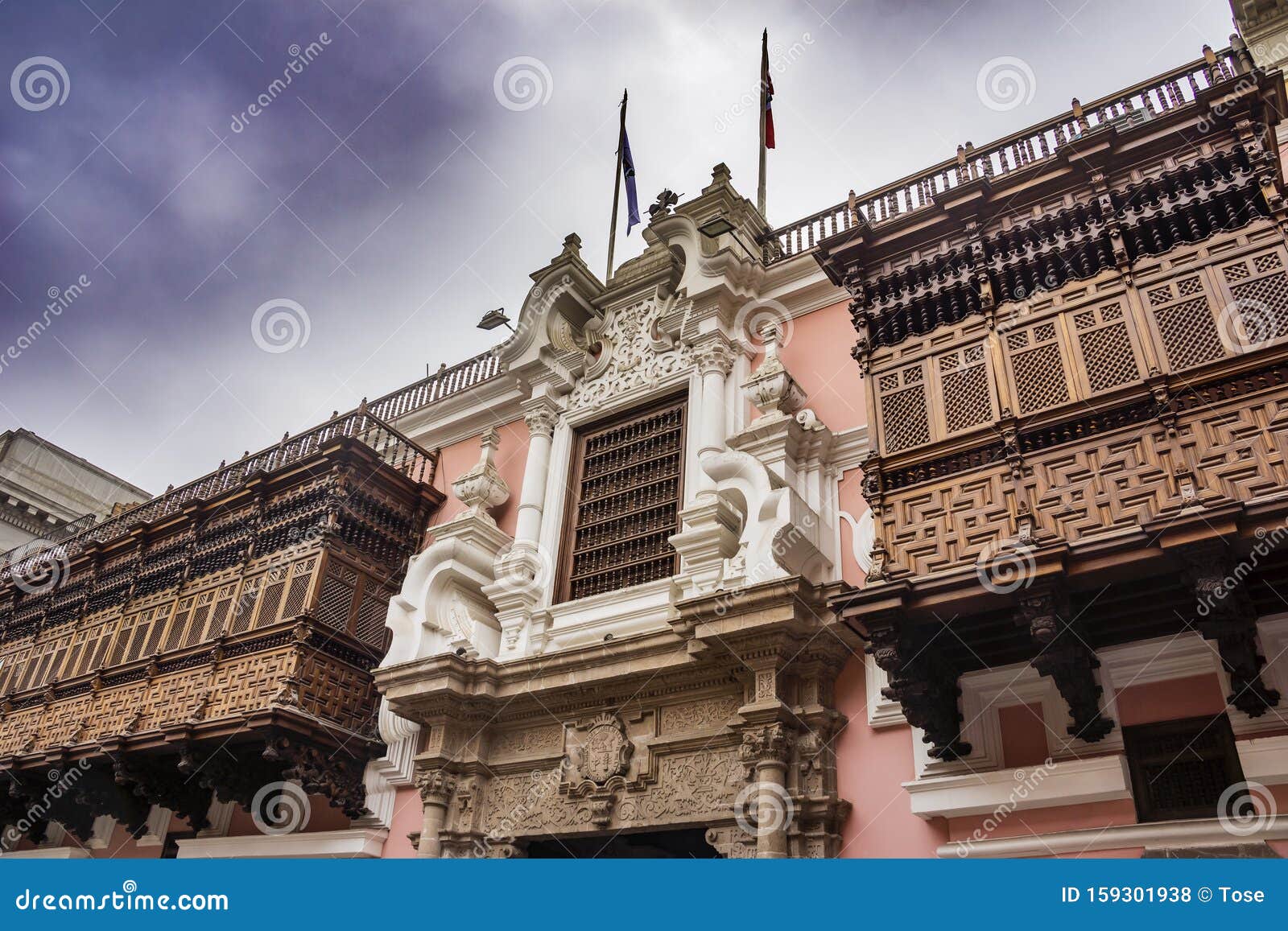 Old Architecture Of Lima, Peru. Stock Photography | CartoonDealer.com ...
