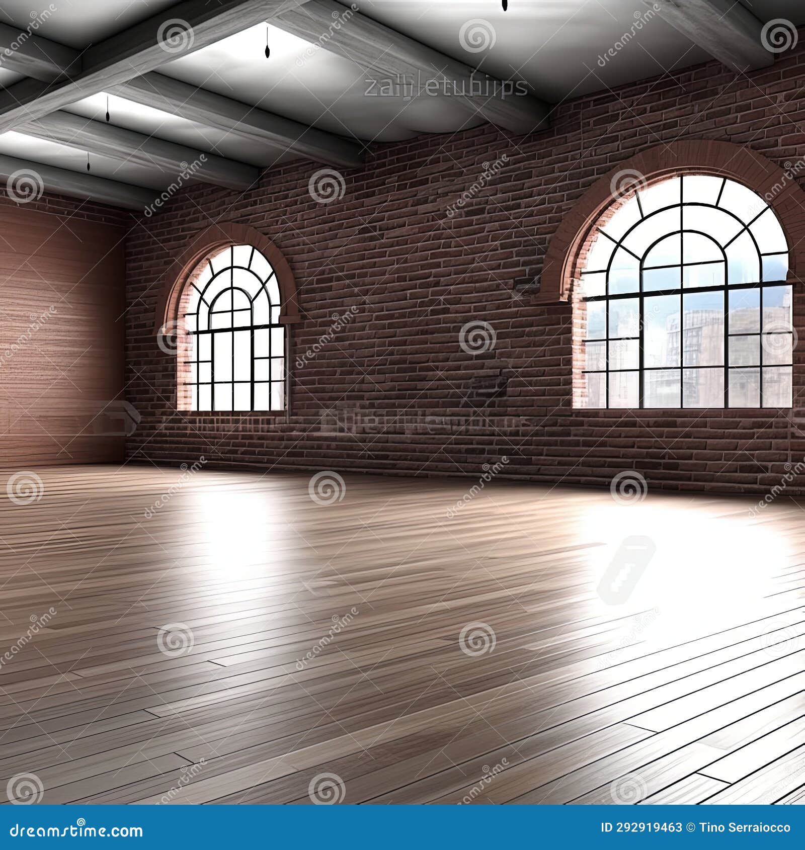 Architecture Dramatic Light Empty Dance Room Interior , Generated by AI ...