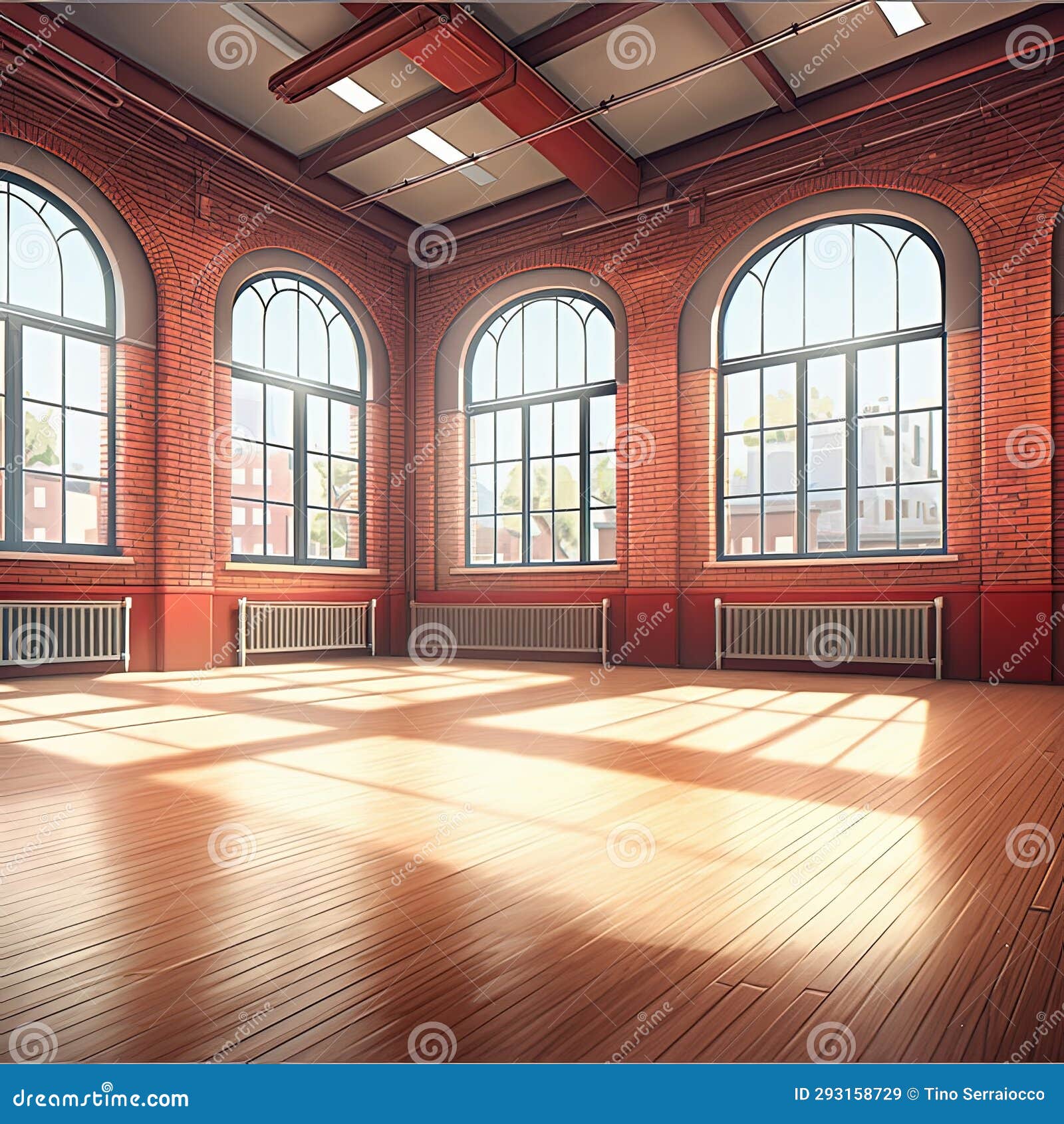 Architecture Dramatic Light Empty Dance Room Interior , Generated by AI ...