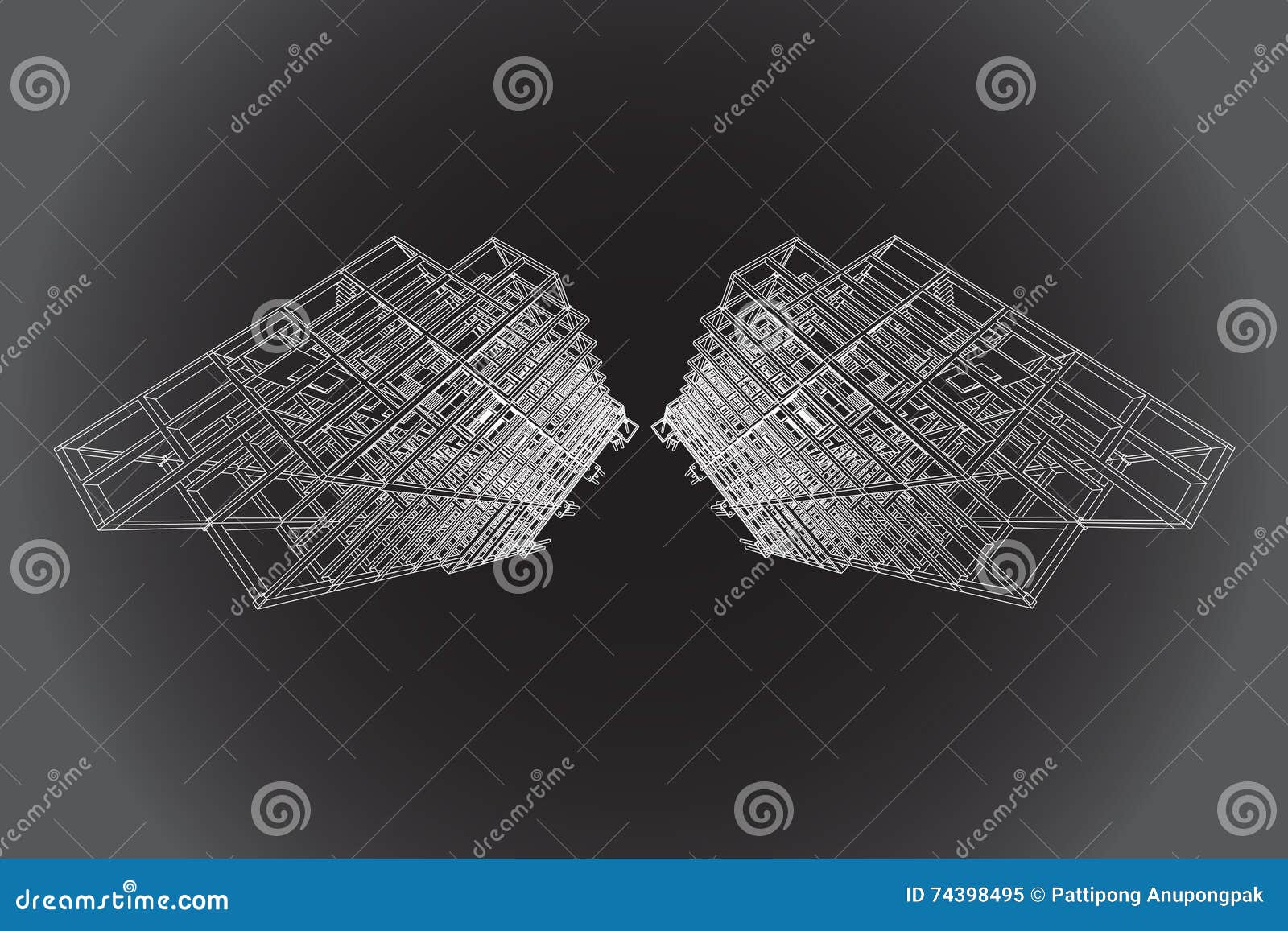 Architecture Drawing High-rise Building Structure Stock Illustration ...