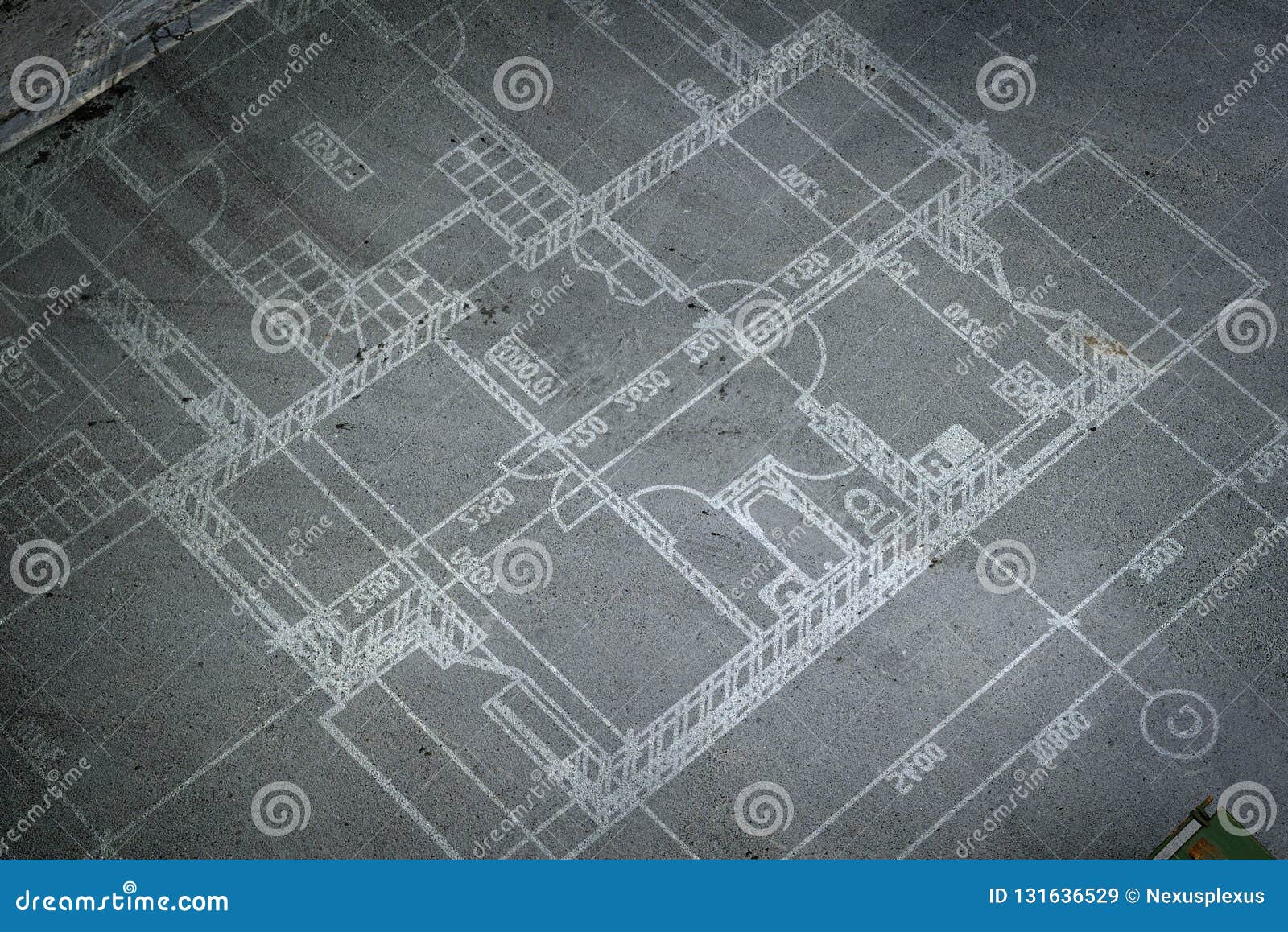 Construction Drawings on Floor Stock Image - Image of graphic, draft ...