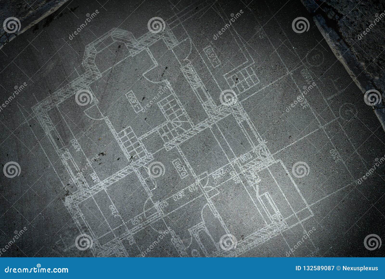 Construction Drawings on Floor Stock Image - Image of graphic, drawing ...