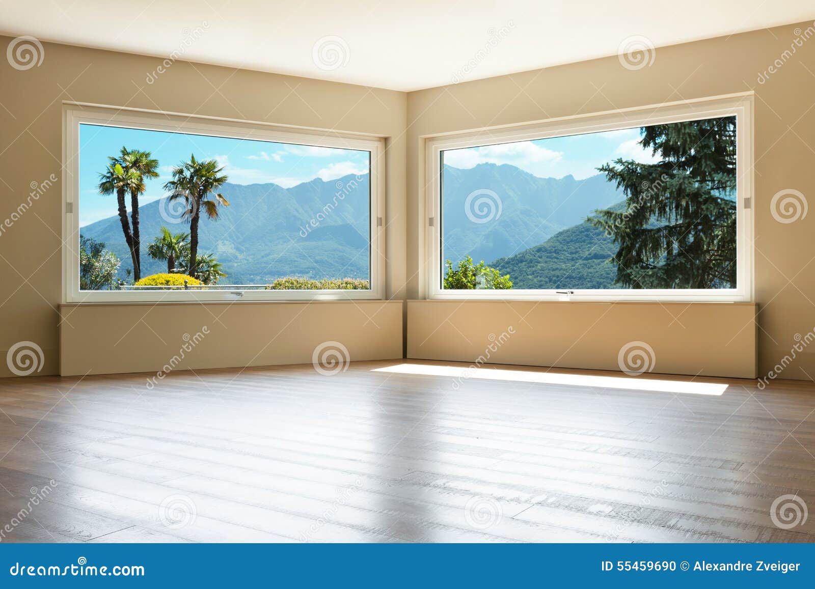 Architecture, Empty Living Room Stock Photo - Image of hardwood, real ...