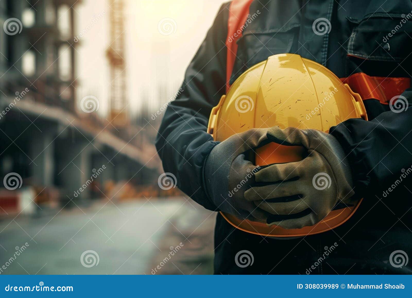 Architecture Engineer Holds Hard Hat for Construction Safety ...