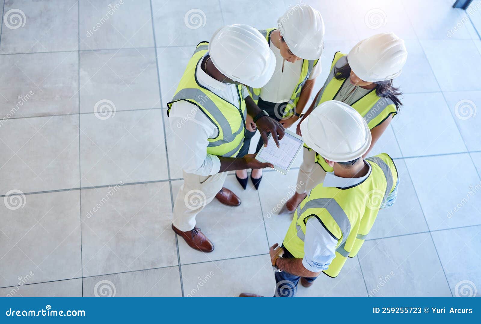 Architecture, Engineering and Design Team Use Tablet for Planning ...