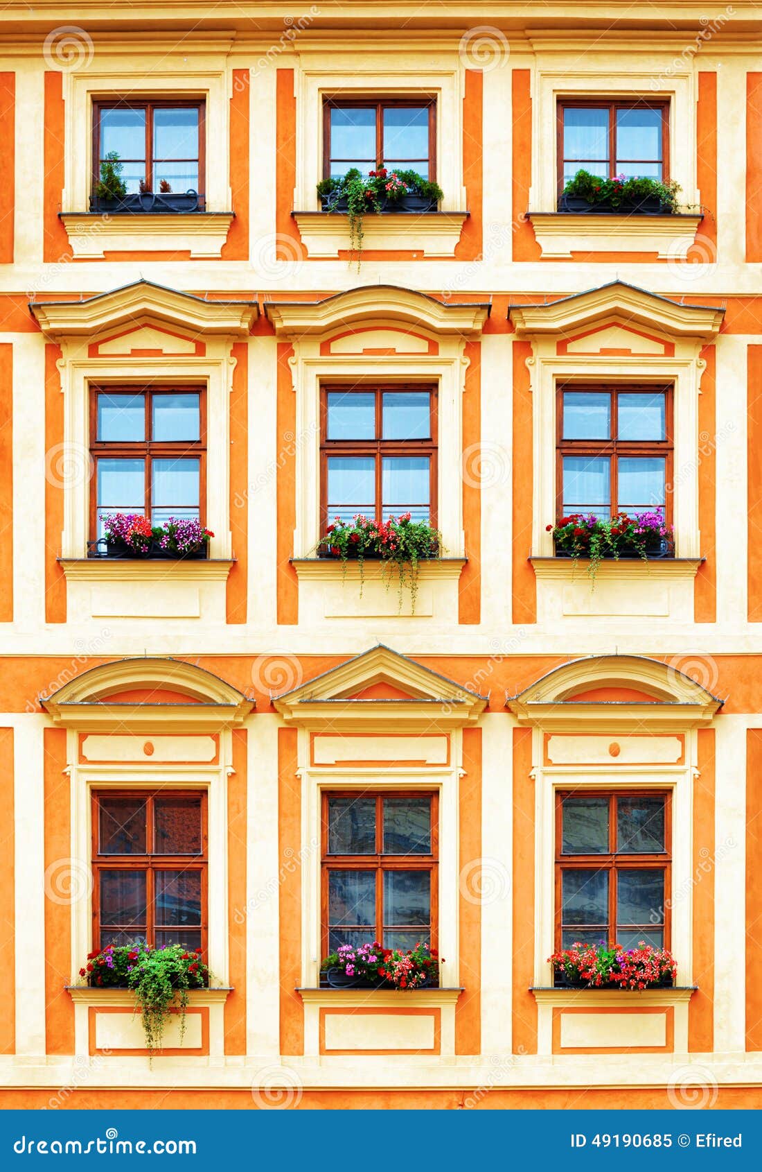Architecture of Europe. Windows of an Old House Stock Image - Image of ...
