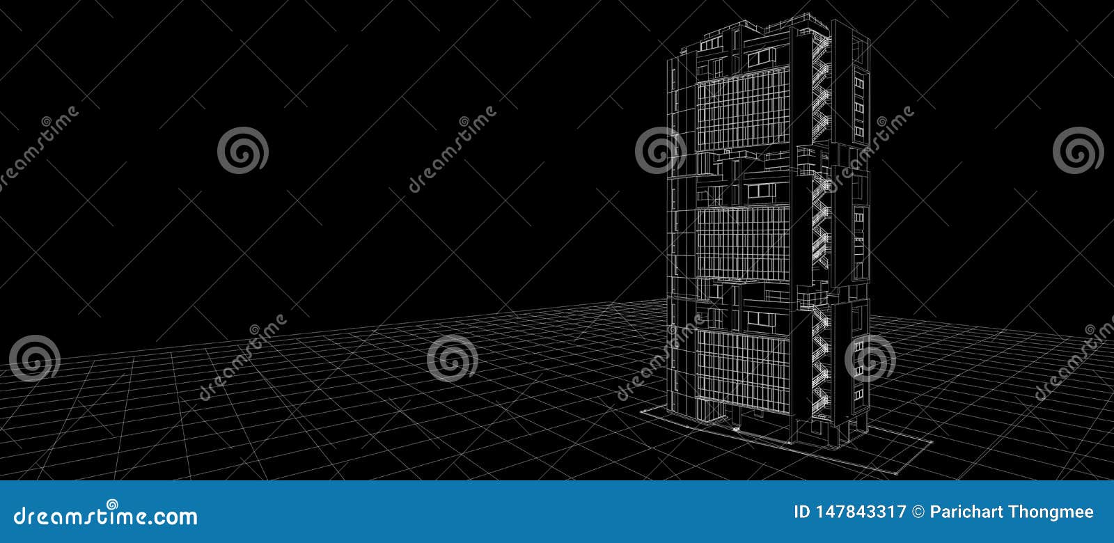 Architecture Exterior Facade Design Concept 3d Building Perspective ...