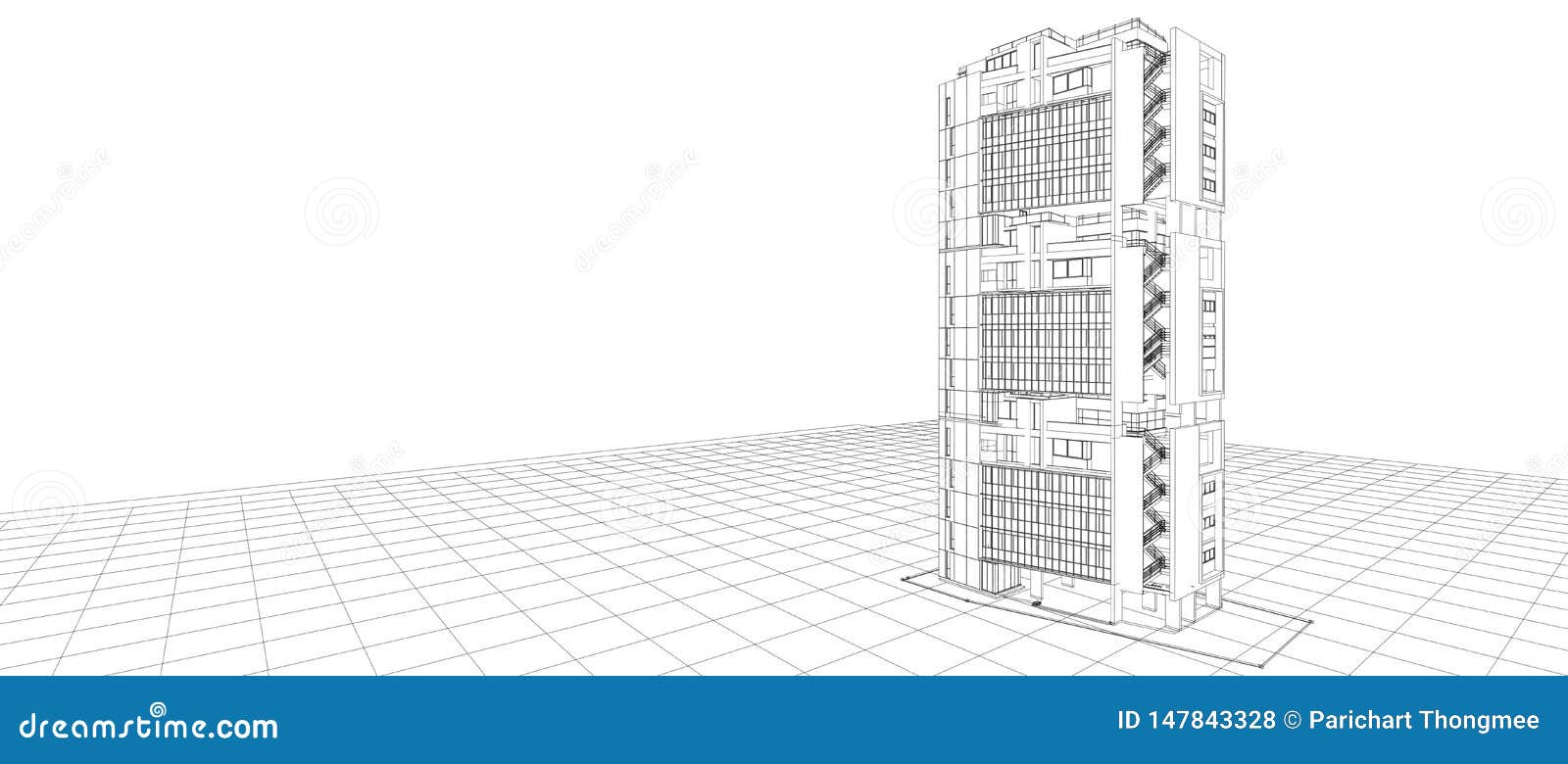 Architecture Exterior Facade Design Concept 3d Building Perspective ...