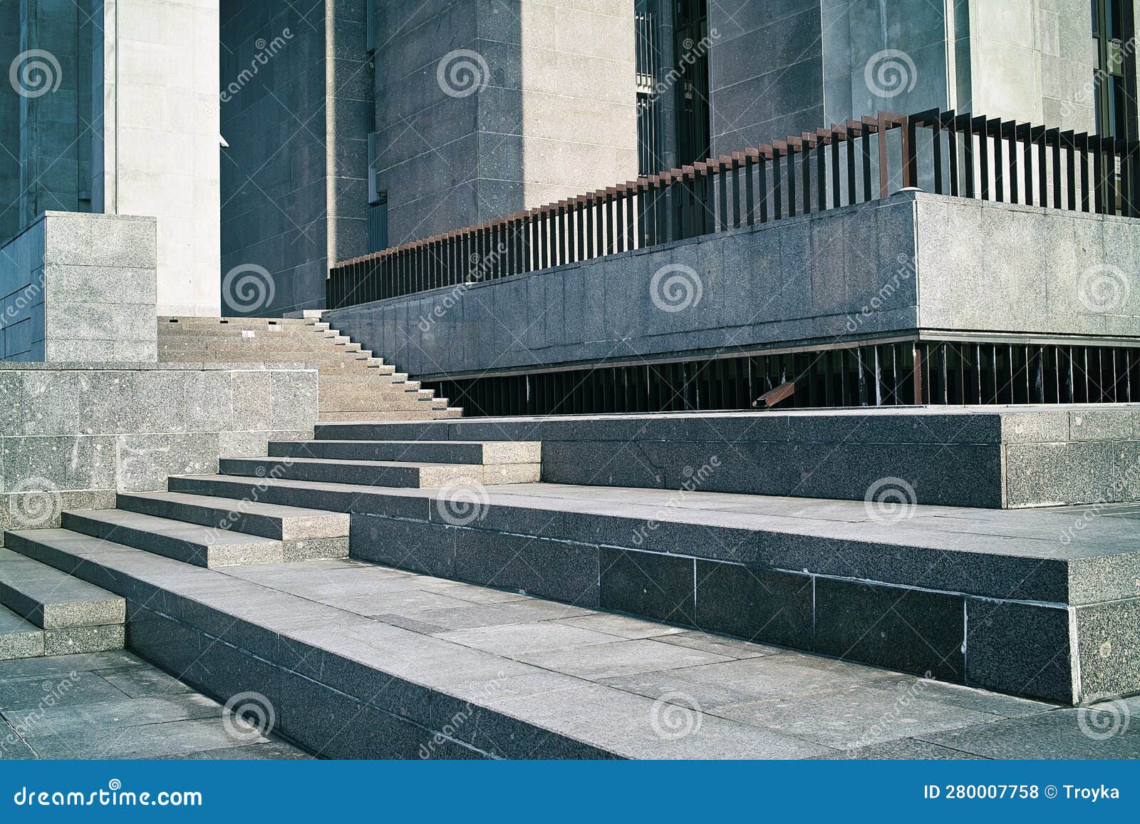 Exterior of Front Steps and a Platform at the Main Entrance To Modern ...