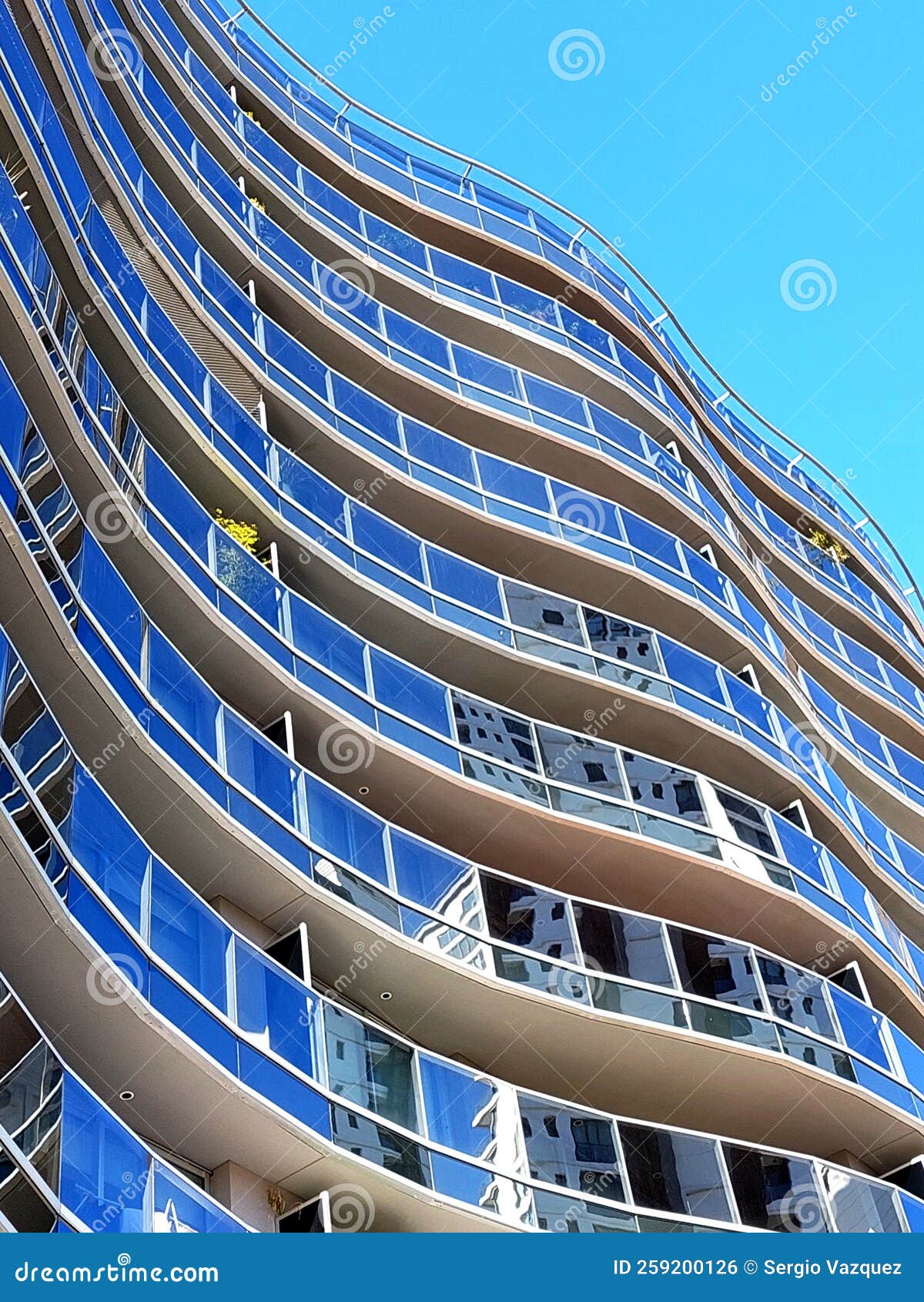 Architecture Exterior, Wave Facade of a Modern Building Stock Photo ...
