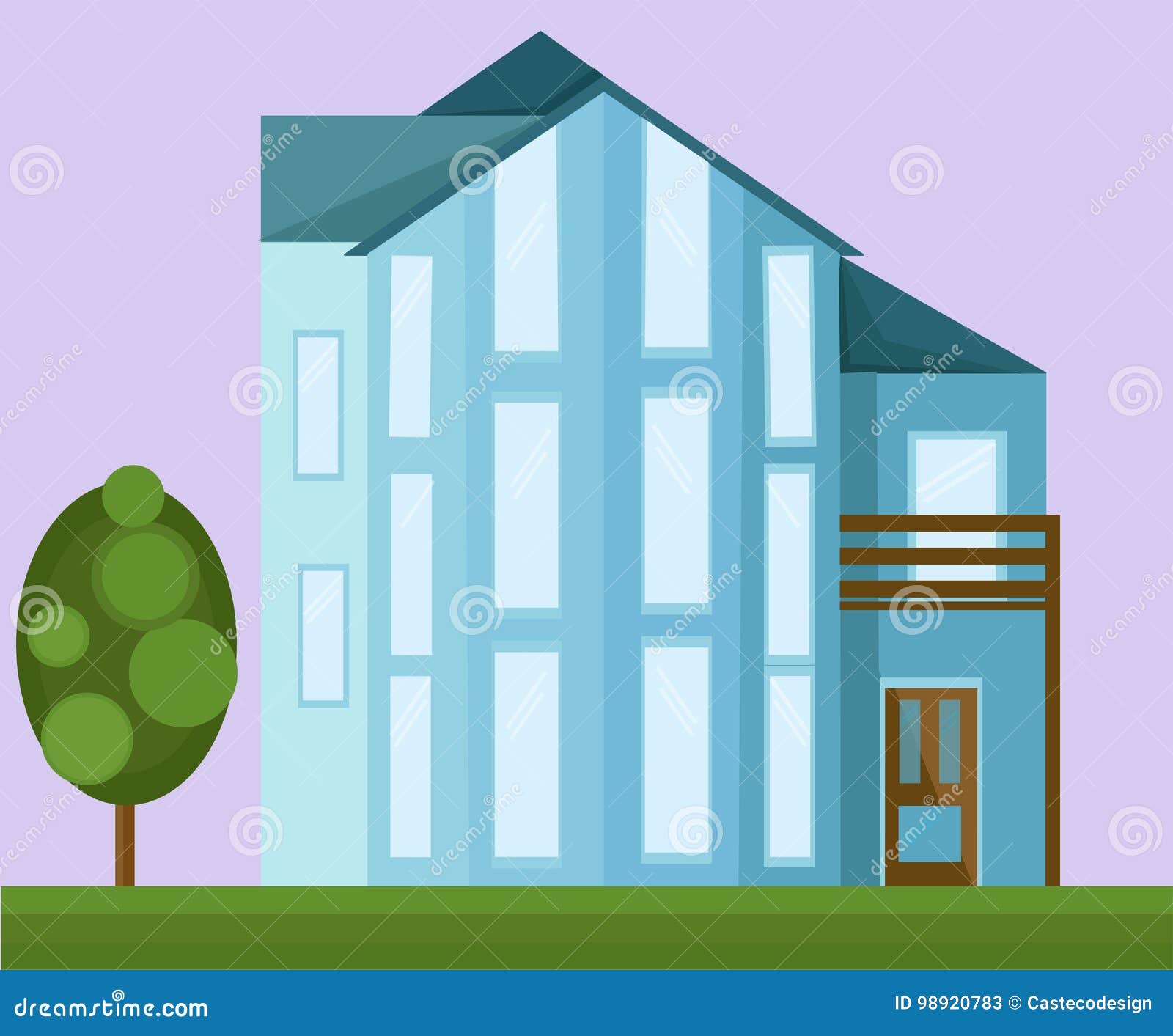 Architecture Facade Building Vector Illustrations Flat Style Stock ...