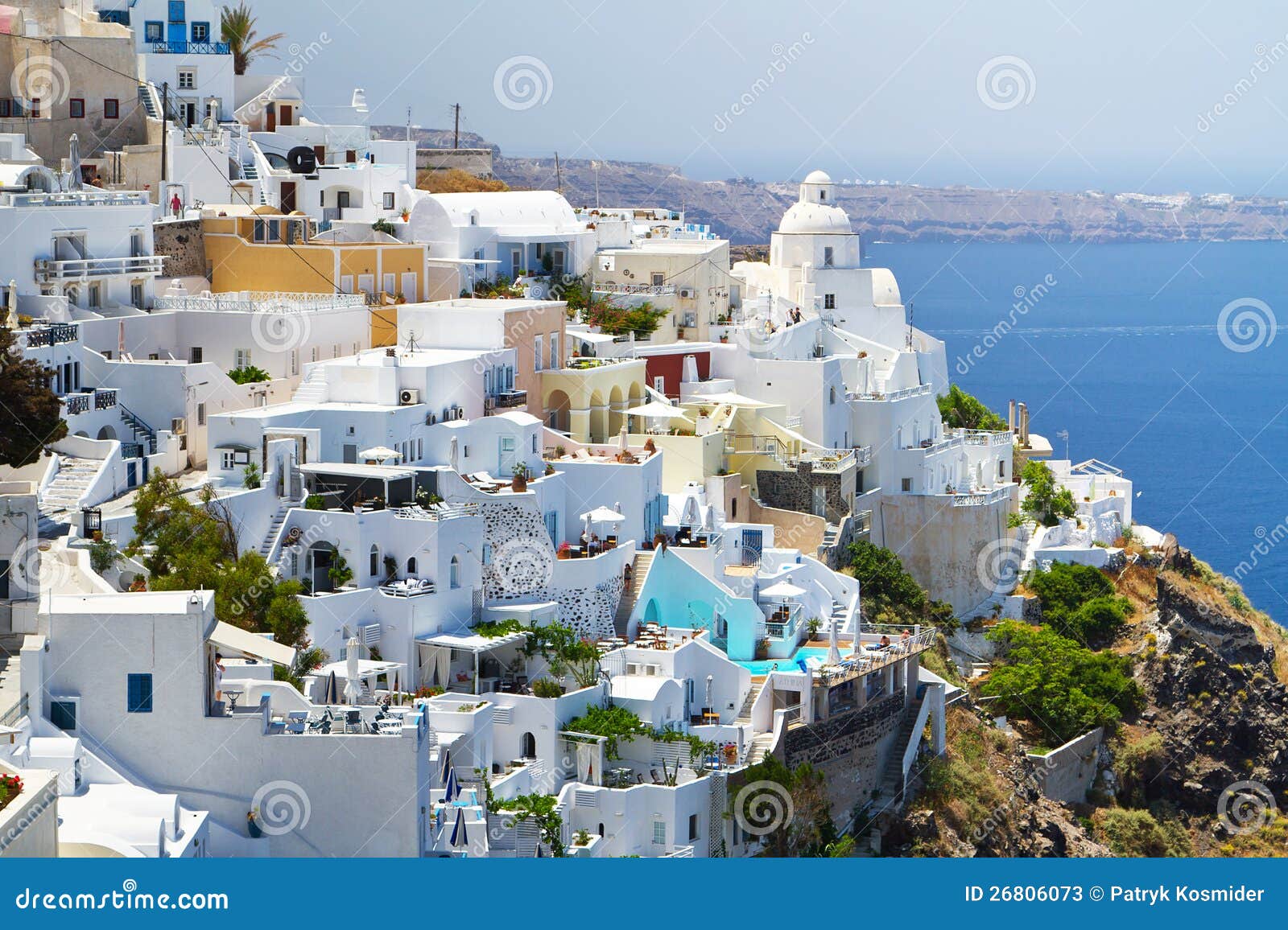 Architecture of Fira Town in Greece Stock Image - Image of landscape ...