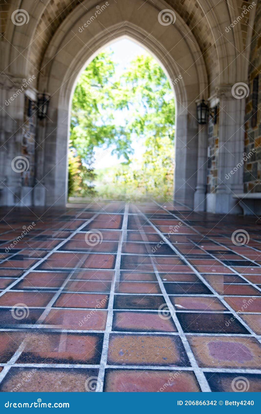 Architecture - Floor Pattern of Stones Lead To a Open Archway. Stock ...