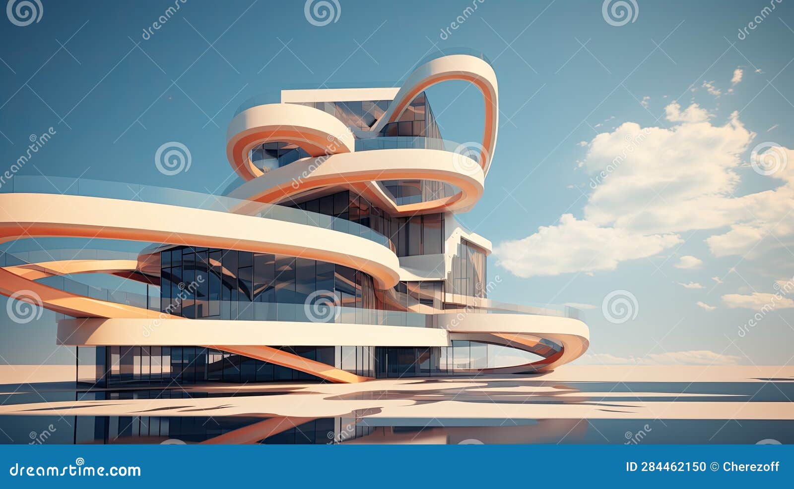 Architecture of the future stock illustration. Illustration of blue ...