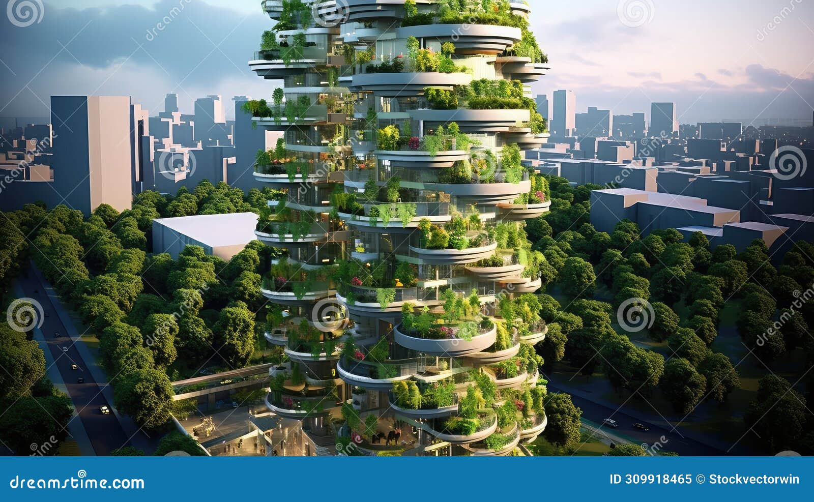 Architecture Future Skyscraper Building Stock Illustration ...